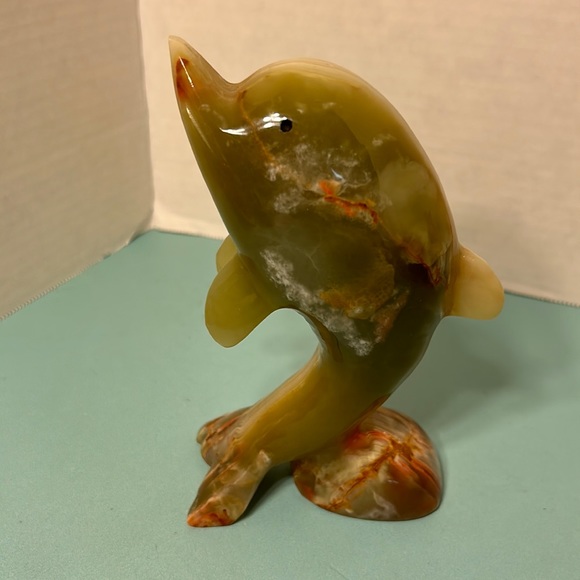 Accents | Vintage Carved Onyx Stone Dolphin Statue | Poshmark